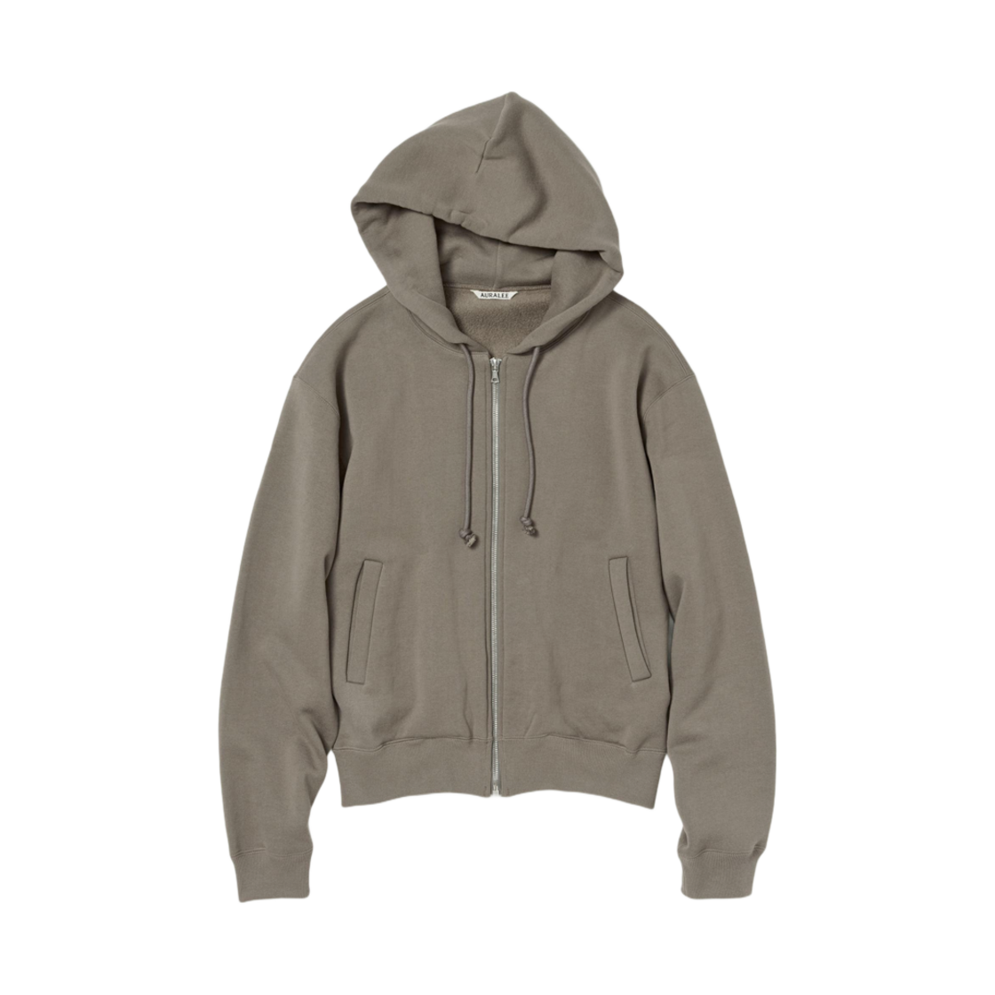 (W) 오라리 스무스 소프트 스웨트 집 파카 올리브 브라운 - 24AW | Auralee | KREAM