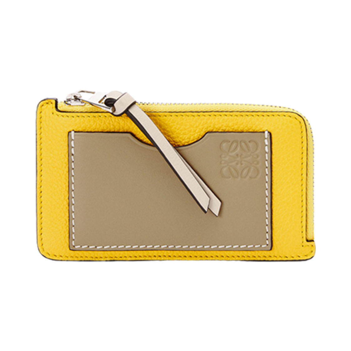로에베 소프트 그레인드 카프스킨 코인 카드 홀더 옐로우 클레이 그린 | Loewe | KREAM