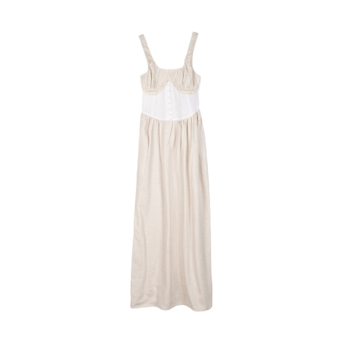 (W) 타크 나세 미디 바이컬러 드레스 베이지 아이보리 | Tach | KREAM