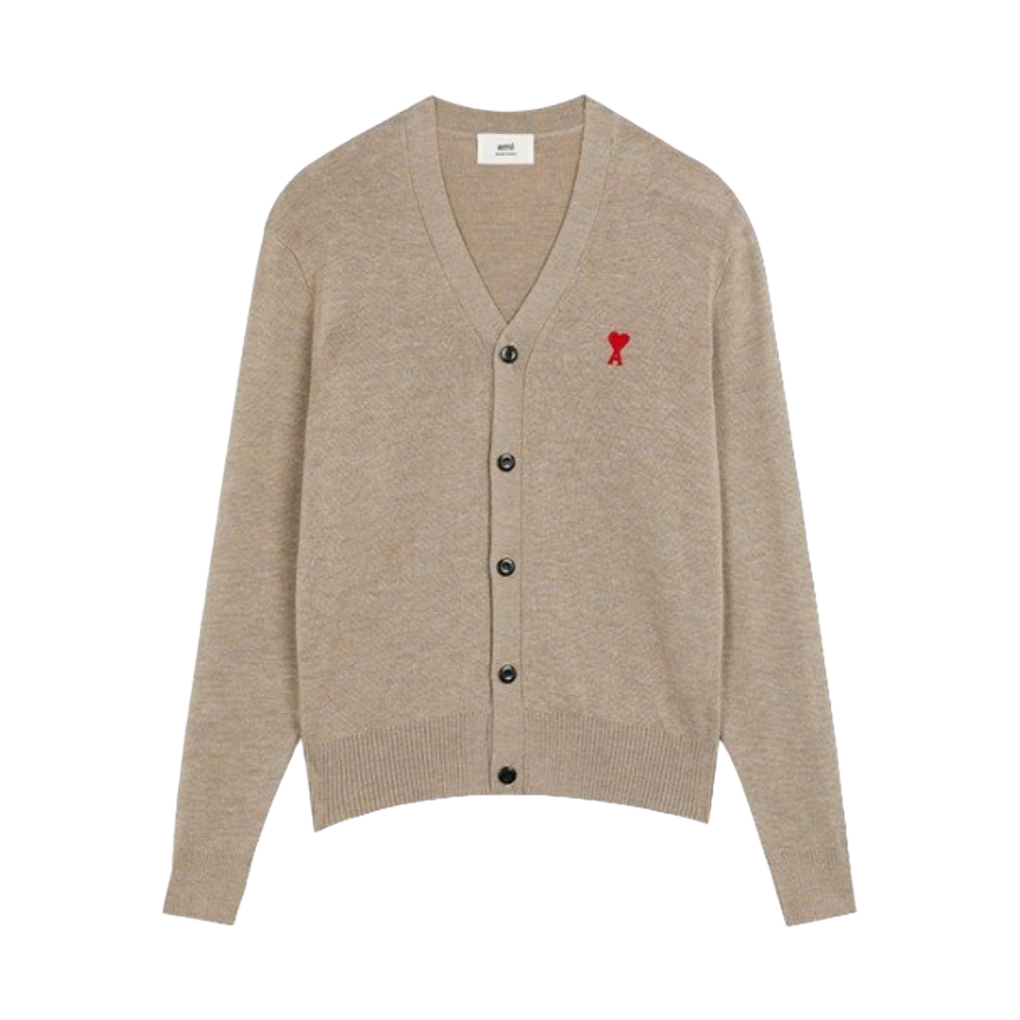 아미 스몰 하트 로고 울 가디건 베이지 - 21FW | AMI | KREAM