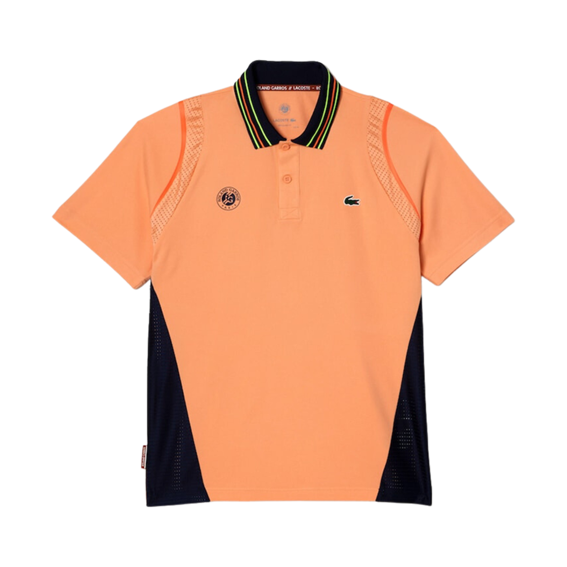 라코스테 롤랑 가로스 컬러 폴로 라이트 오렌지 네이비 블루 | Lacoste | KREAM