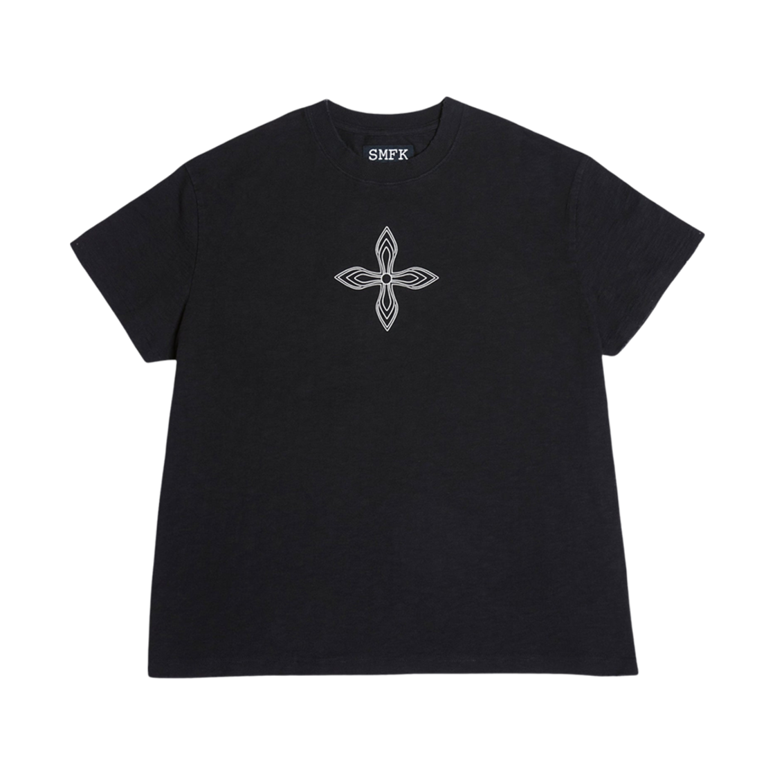 (W) 에스엠에프케이 컴퍼스 빈티지 와이드 바디 티셔츠 블랙 | SMFK | KREAM