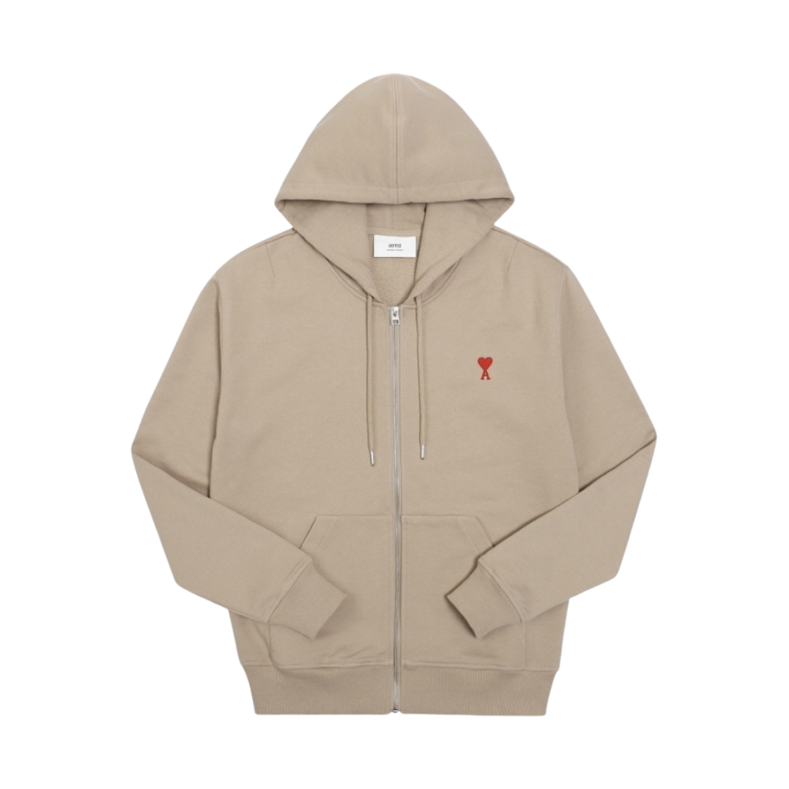 아미 스몰 하트 로고 후드 집업 베이지 - 21FW | AMI | KREAM