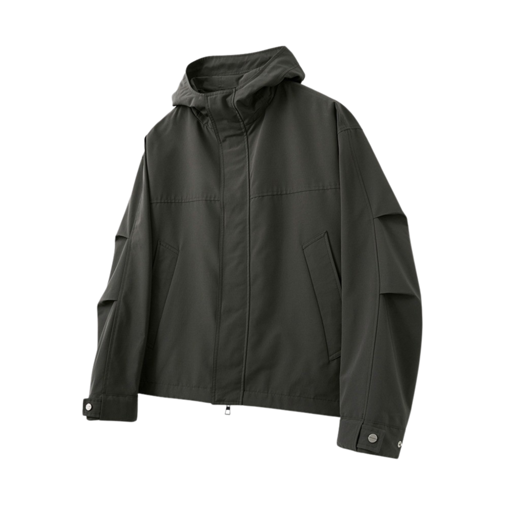 티엔지티 오버핏 후드 쉘파카 올리브 그레이 | TNGT | KREAM