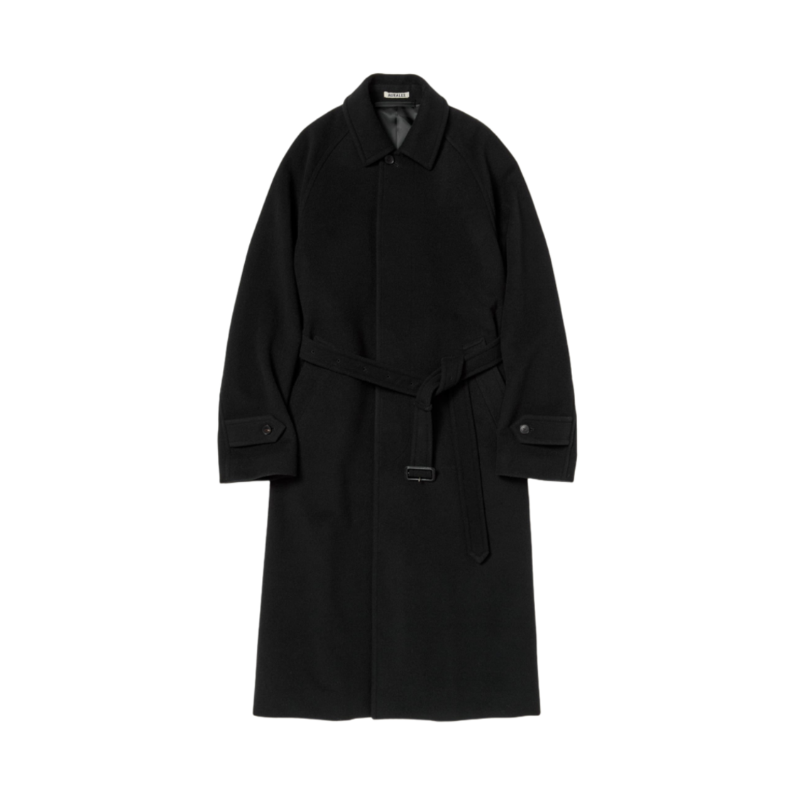 (W) 오라리 슈퍼 파인 울 모저 수티엥 칼라 코트 블랙 - 24AW | Auralee | KREAM