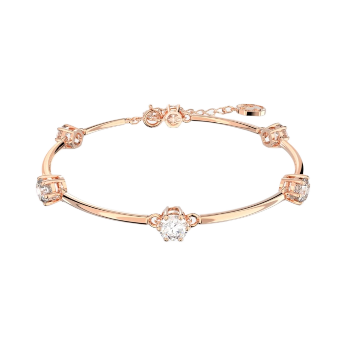 (W) 스와로브스키 콘스텔라 뱅글 라운드 컷 화이트 로즈골드 플래팅 | Swarovski | KREAM