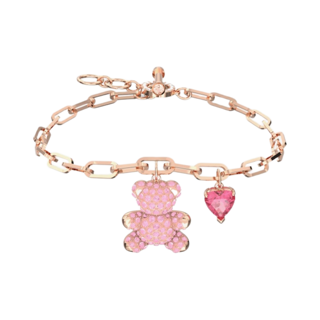 (W) 스와로브스키 테디 브레이슬릿 핑크 로즈 골드 플래팅 | Swarovski | KREAM