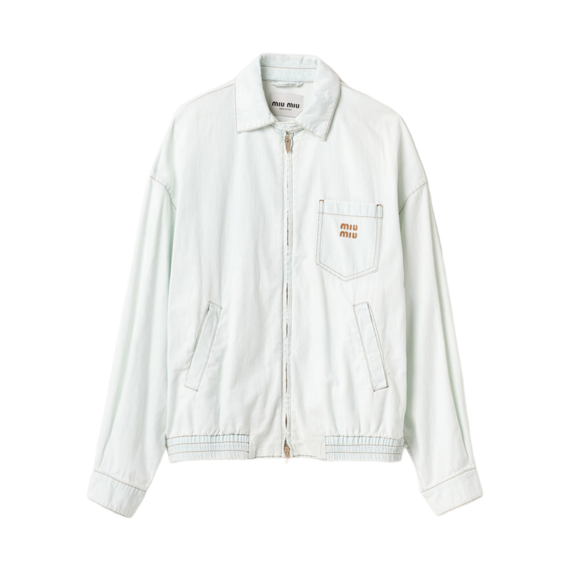미우 미우 샴브레이 데님 블루종 자켓 라이트 블루 | Miu Miu | KREAM