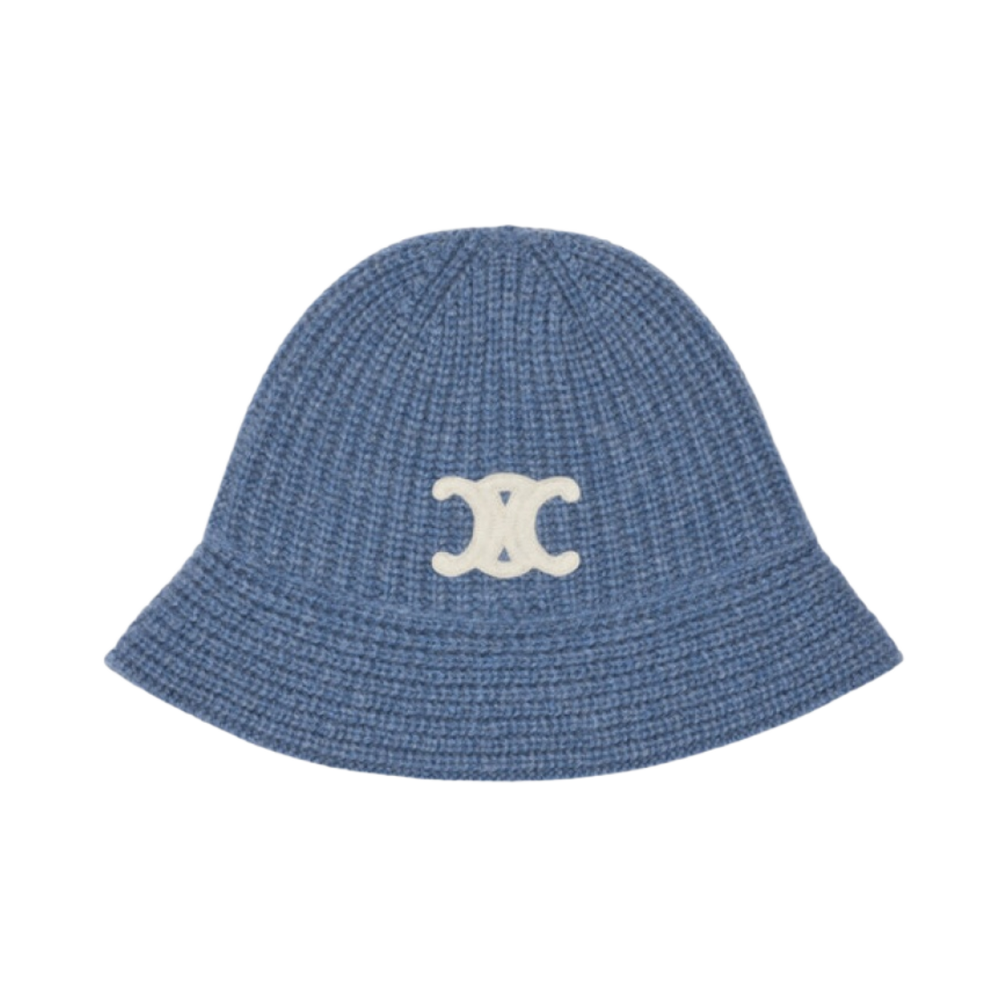 (W) 셀린느 심리스 캐시미어 트리옹프 자수 버킷햇 아이스 블루 | Celine | KREAM