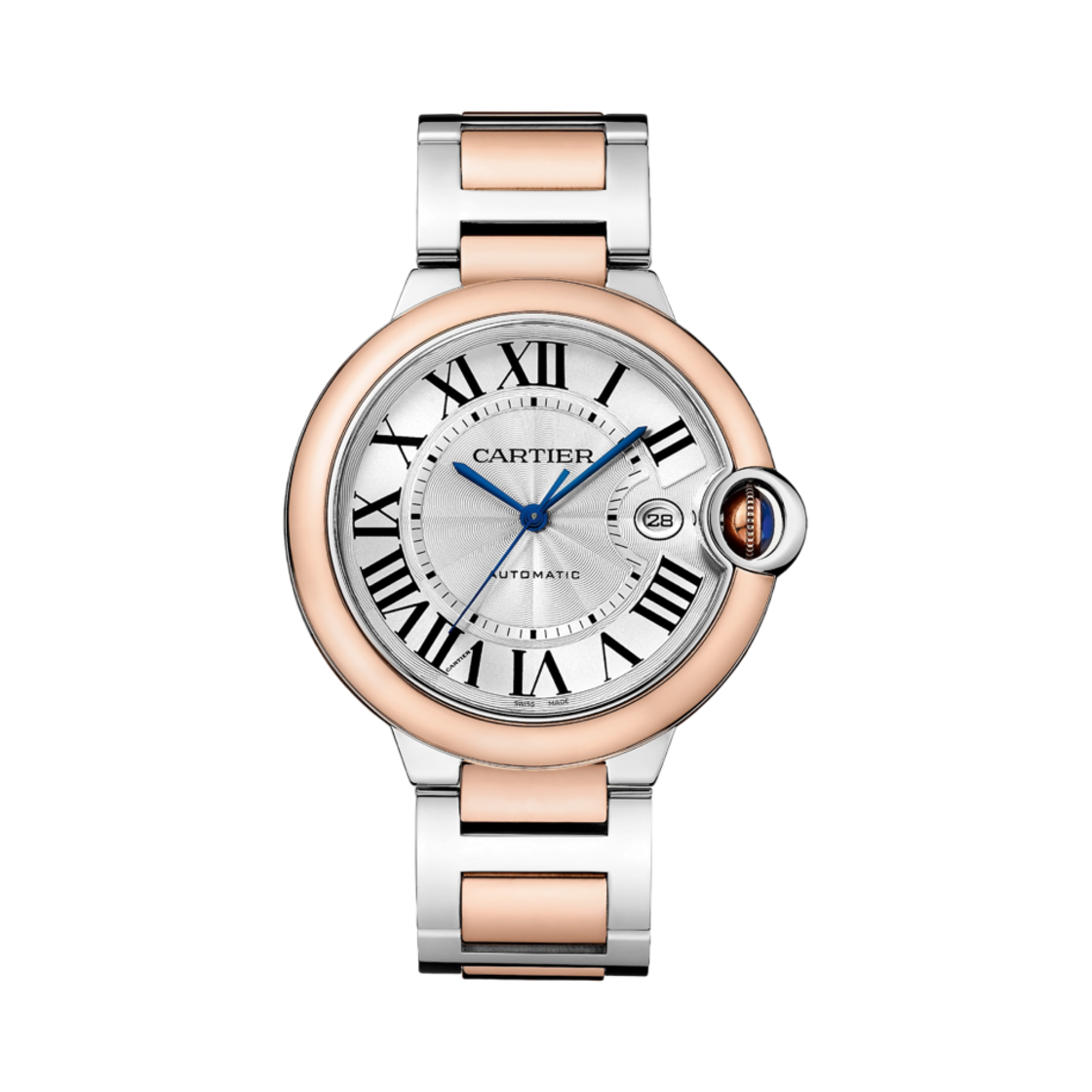 까르띠에 발롱 블루 드 워치 42mm 오토매틱 핑크 골드 스틸 | Cartier | KREAM