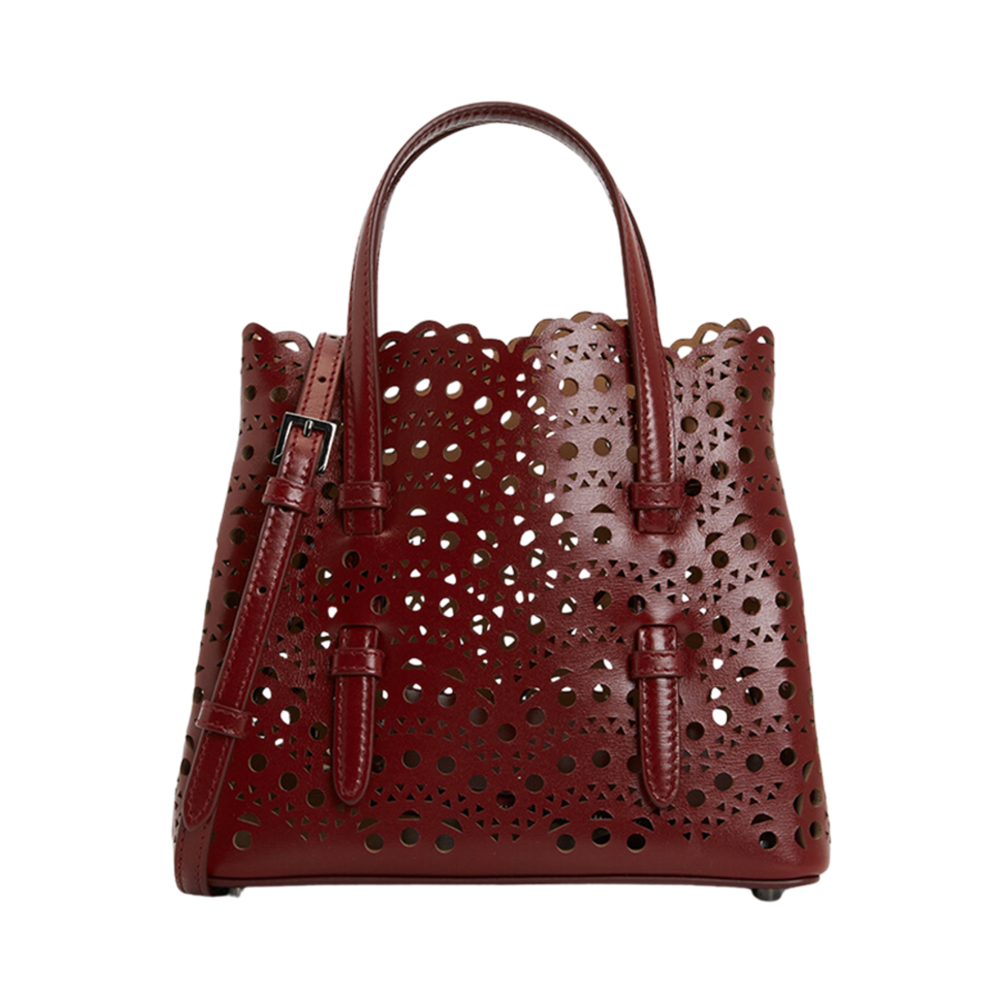 알라이아 비엔 웨이브 럭스 카프스킨 미나 20 백 버건디 | Alaia | KREAM