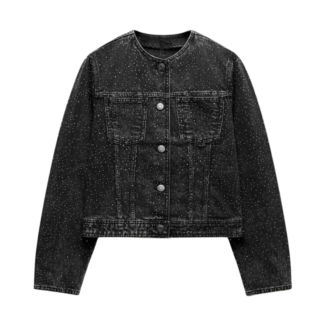 (W) 자라 시퀸드 데님 자켓 ZW 컬렉션 그레이 | Zara | KREAM