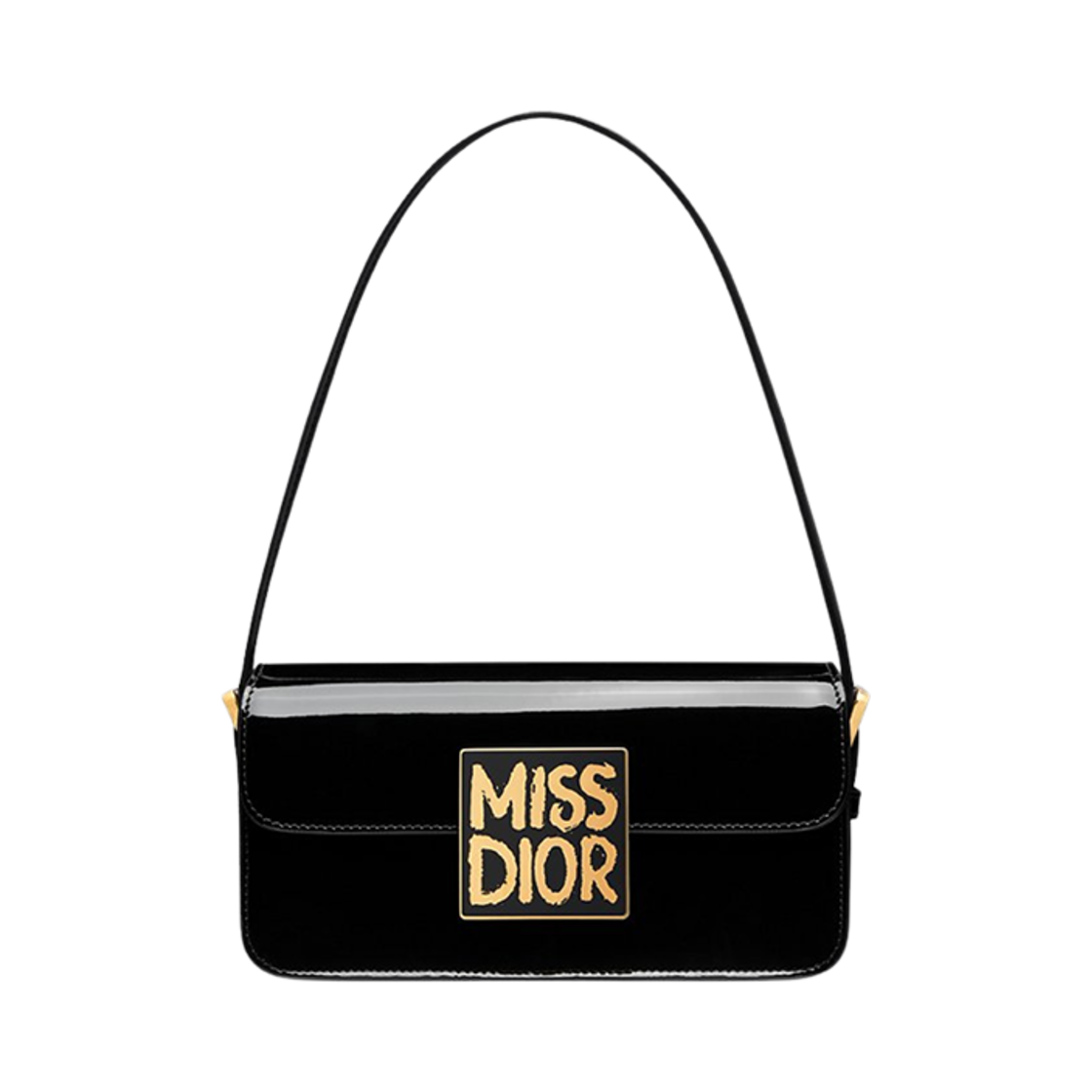 디올 미스 플랩 백 블랙 페이턴트 카프스킨 | Dior | KREAM