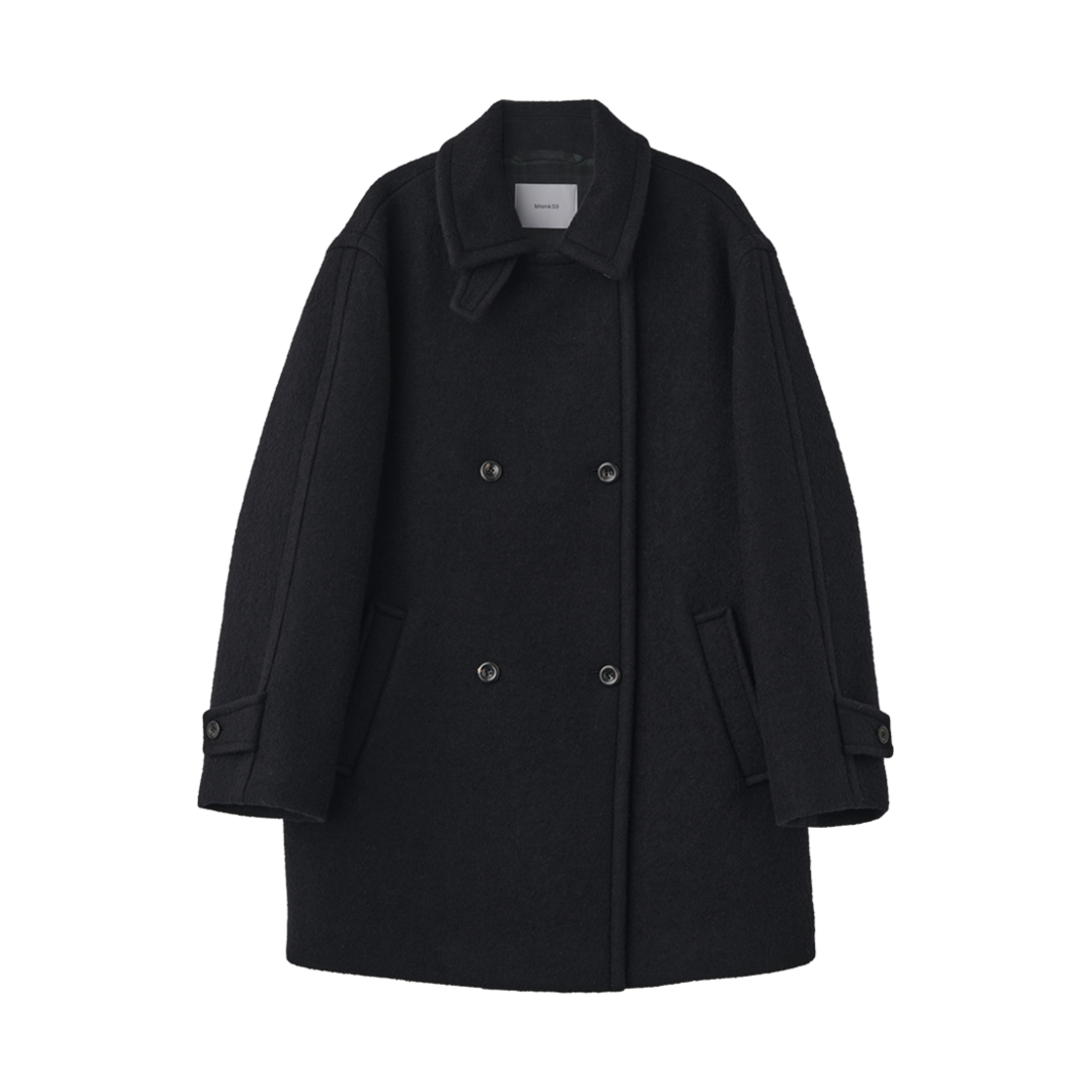 블랭크공삼 울 부클 오버핏 피코트 네이비 | blank03 | KREAM