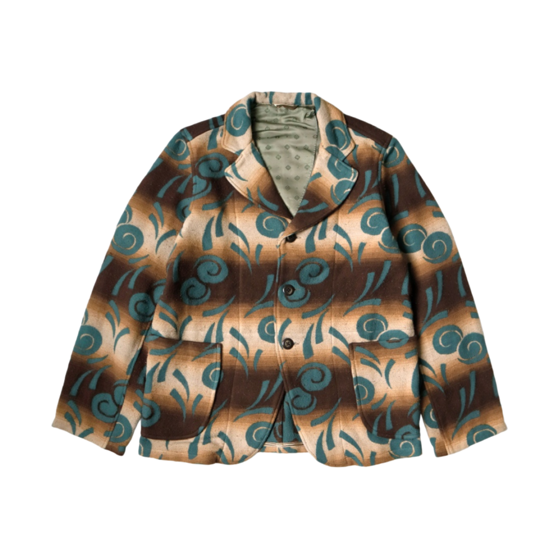 캐피탈 나핑 코튼 푸에블로 보르텍스 패턴 호스피탈 자켓 브라운 | Kapital | KREAM