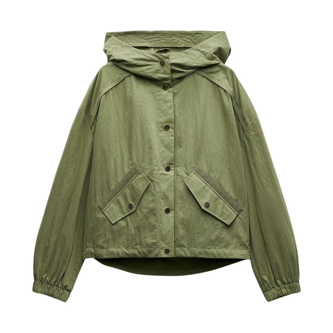 (W) 자라 숏 자켓 후드 카키 | Zara | KREAM