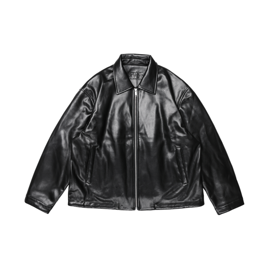 헤베츠 우먼 페이크 레더 점퍼 블랙 | Hevets | KREAM