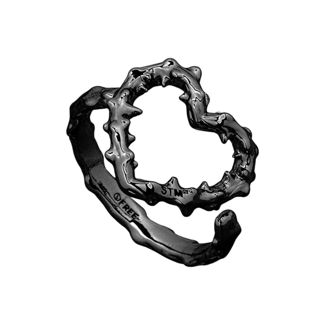 센티멍 넘버 611 가시 하트 링 블랙 | SENTIMENTS | KREAM