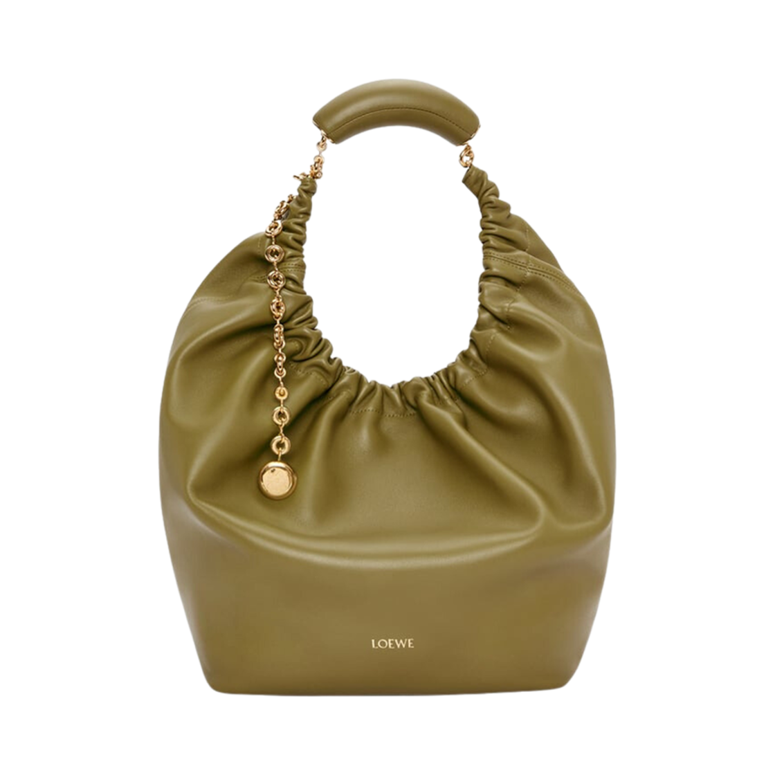 로에베 미디움 스퀴즈 나파 램스킨 백 올리브 | Loewe | KREAM