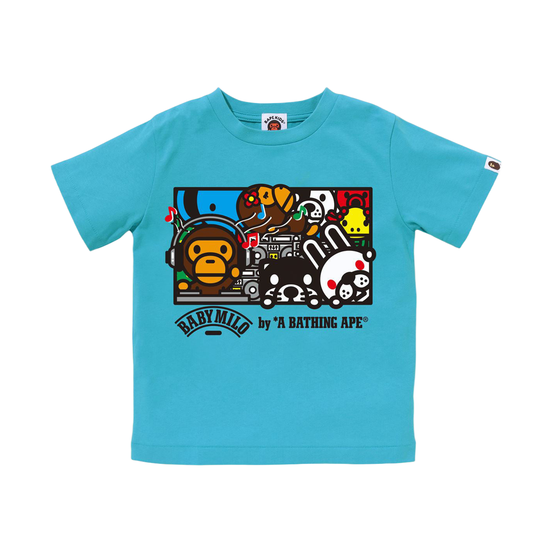 (키즈) 베이프 마일로 프렌즈 DJ 티셔츠 블루 | BAPE | KREAM