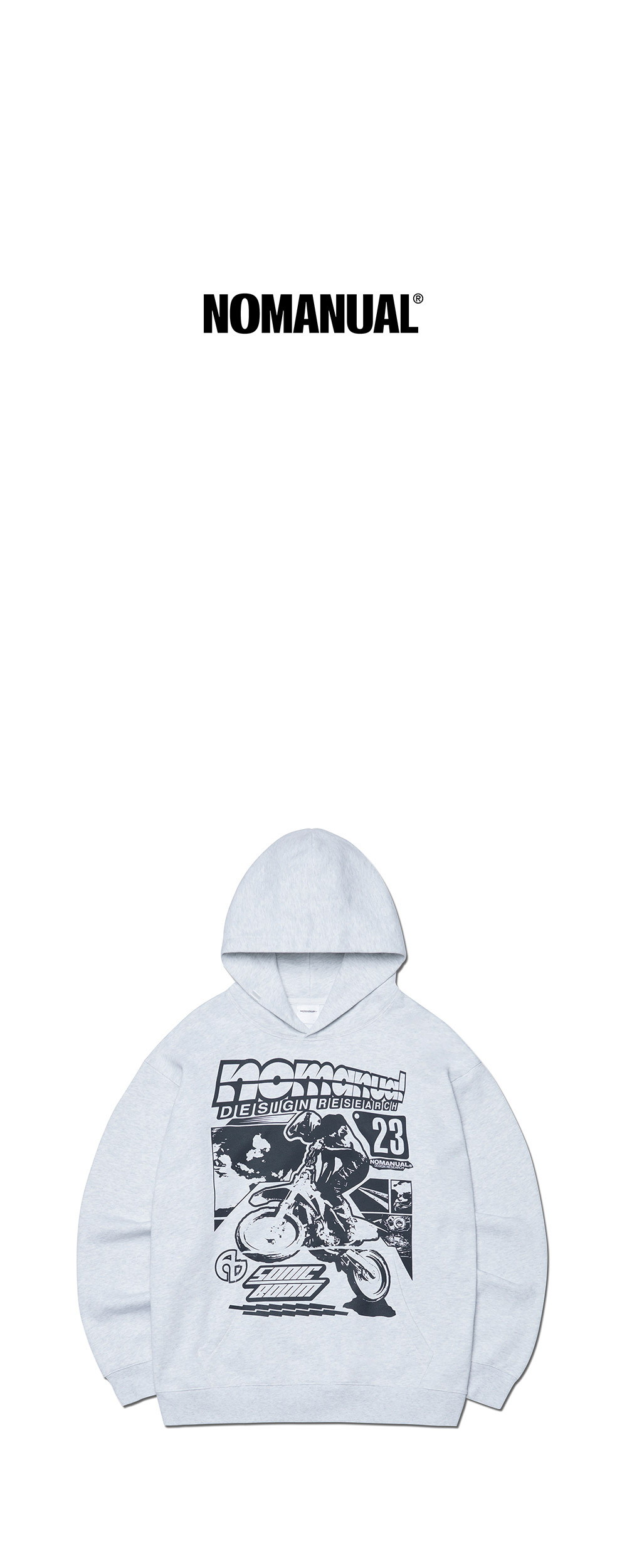 노매뉴얼 NM 오토 후디 화이트 멜란지 | NOMANUAL | KREAM