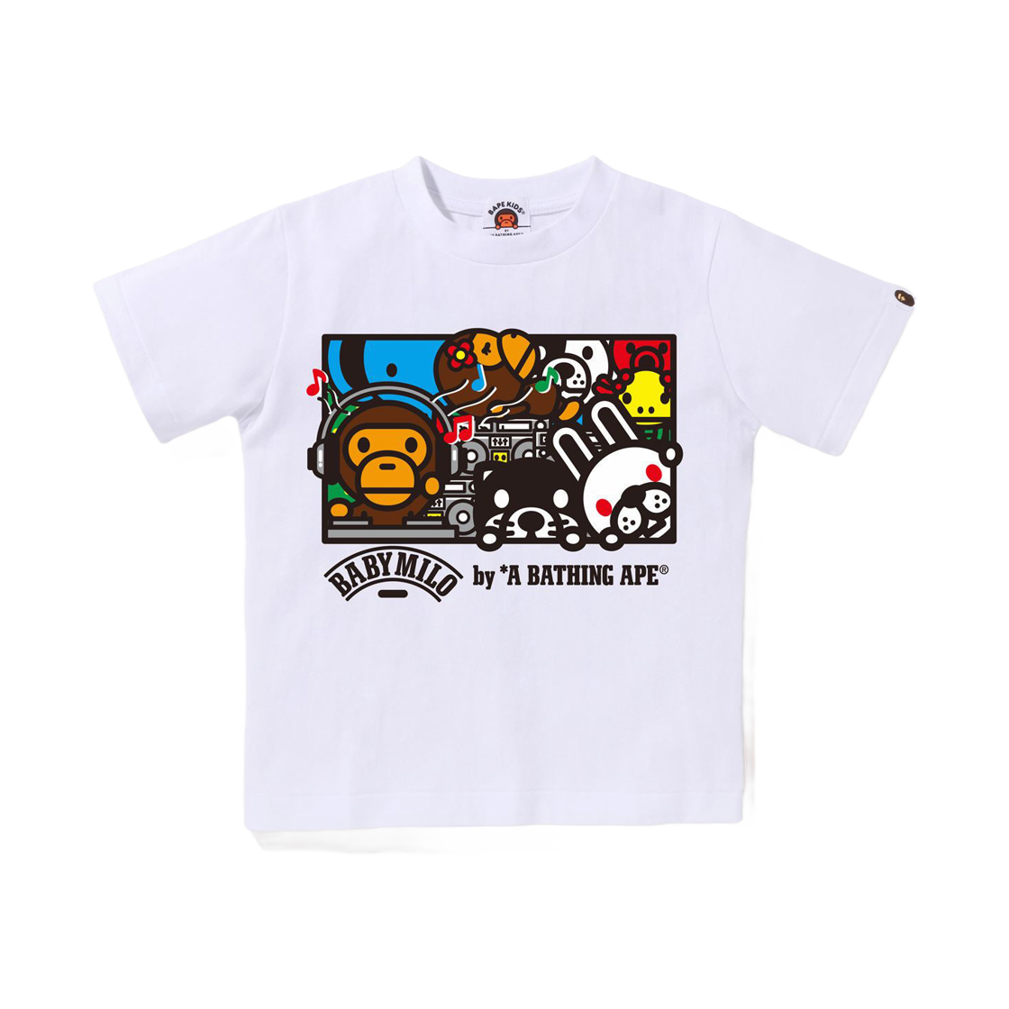 (키즈) 베이프 마일로 프렌즈 DJ 티셔츠 화이트 | BAPE | KREAM