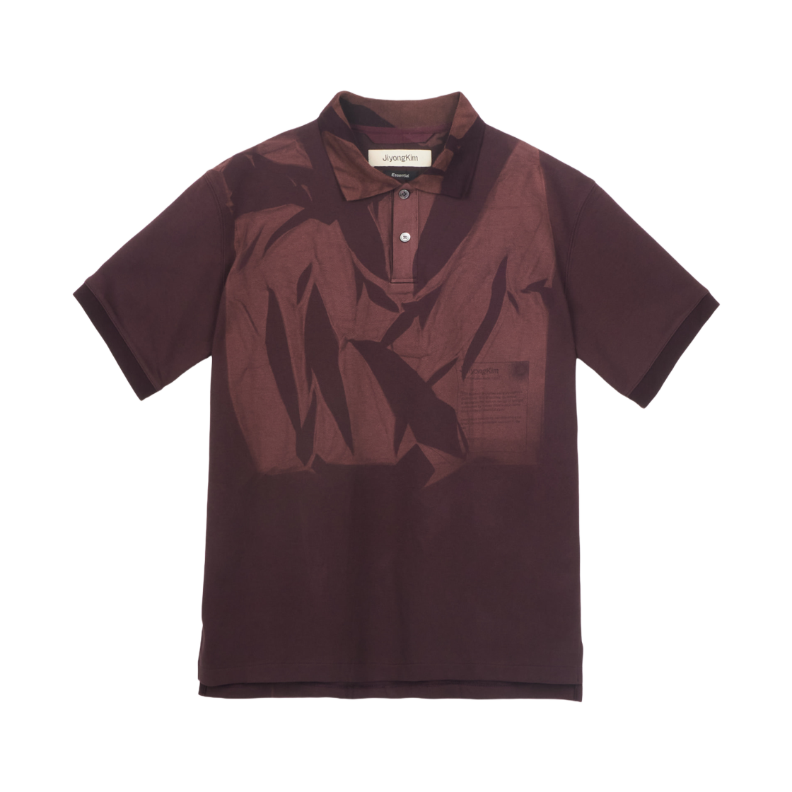 지용 킴 썬 블리치드 팩 폴로 티셔츠 버건디 | Jiyong Kim | KREAM