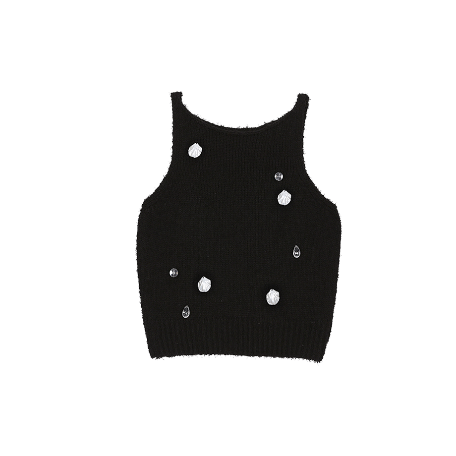 아수라 드롭렛 니트 슬리브리스 블랙 | ASURA | KREAM