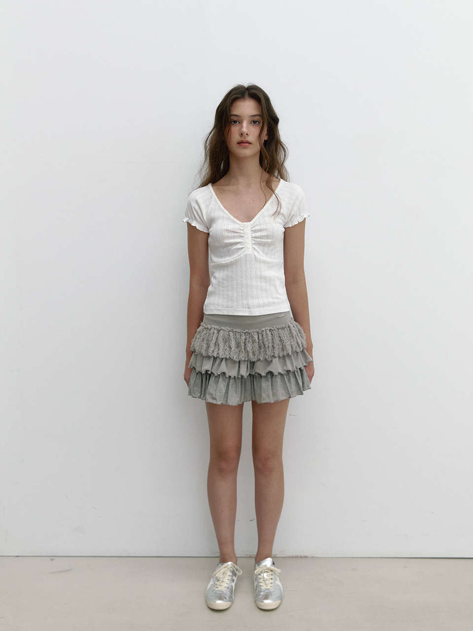 아수라 레이스 져지 캉캉 스커트 베이지 그레이 | ASURA | KREAM