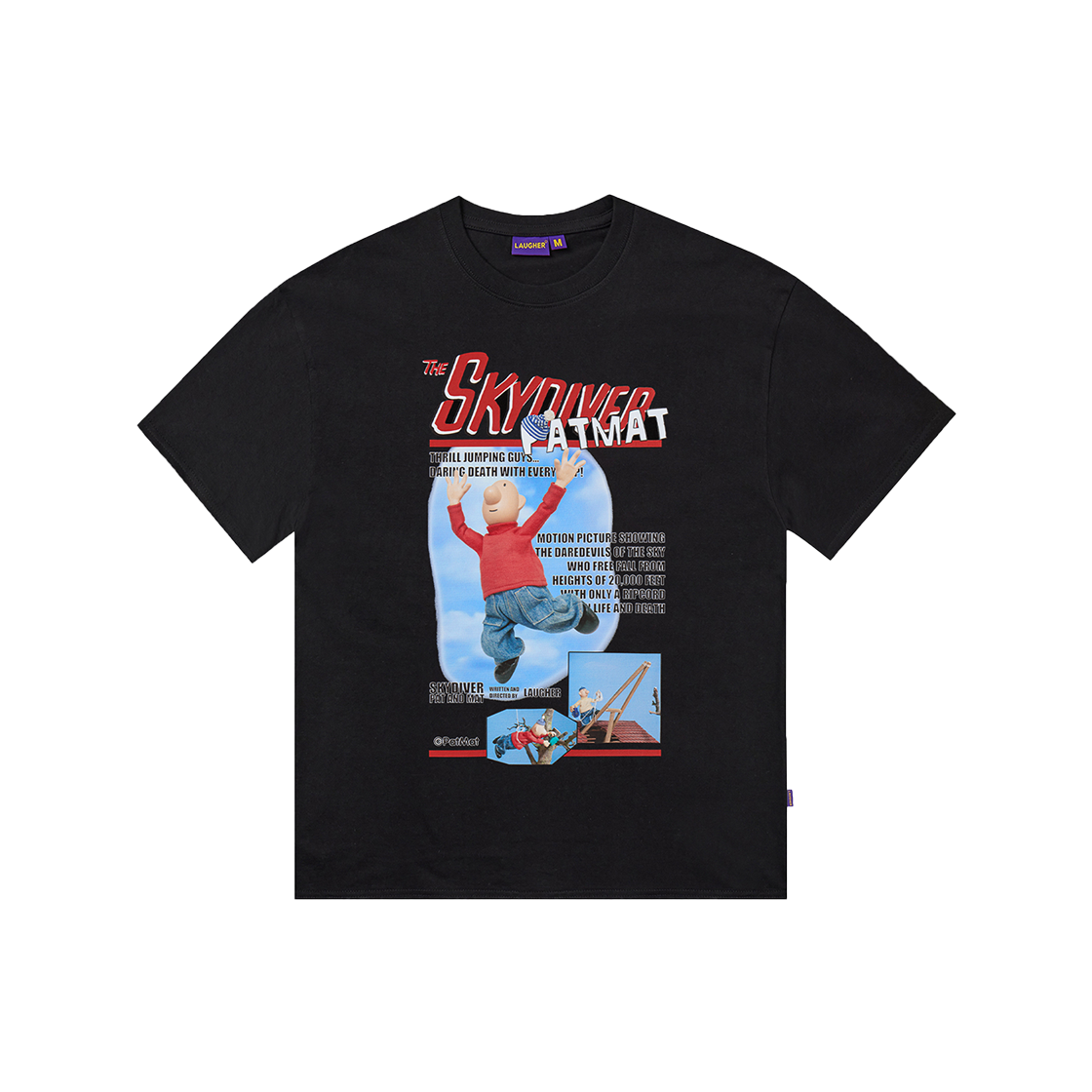 라퍼 패트와매트 스카이다이빙 티셔츠 - 블랙 | LAUGHER | KREAM