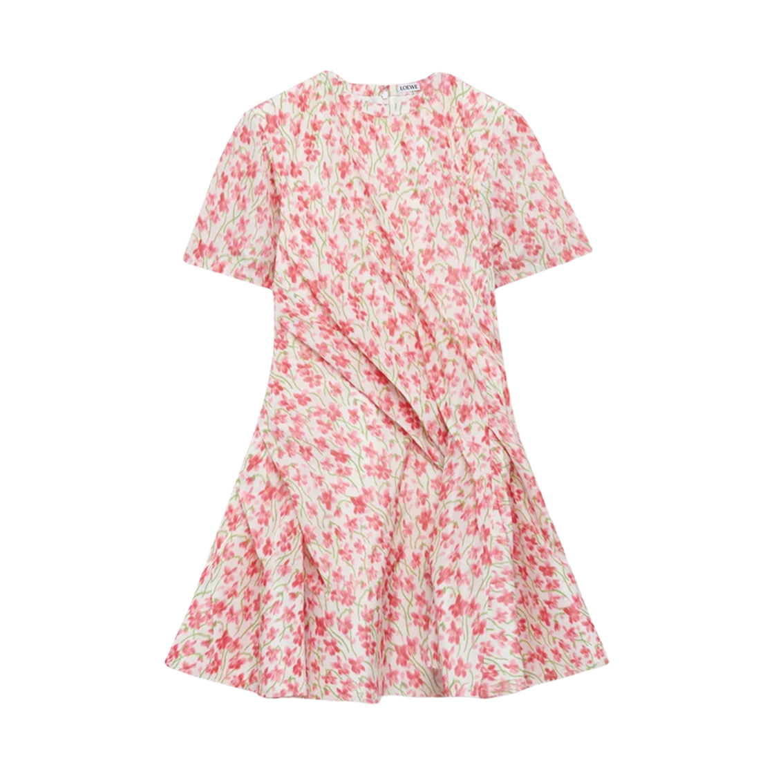 (W) 로에베 실크 블렌드 태피터 트위스트 드레스 화이트 핑크 | Loewe | KREAM