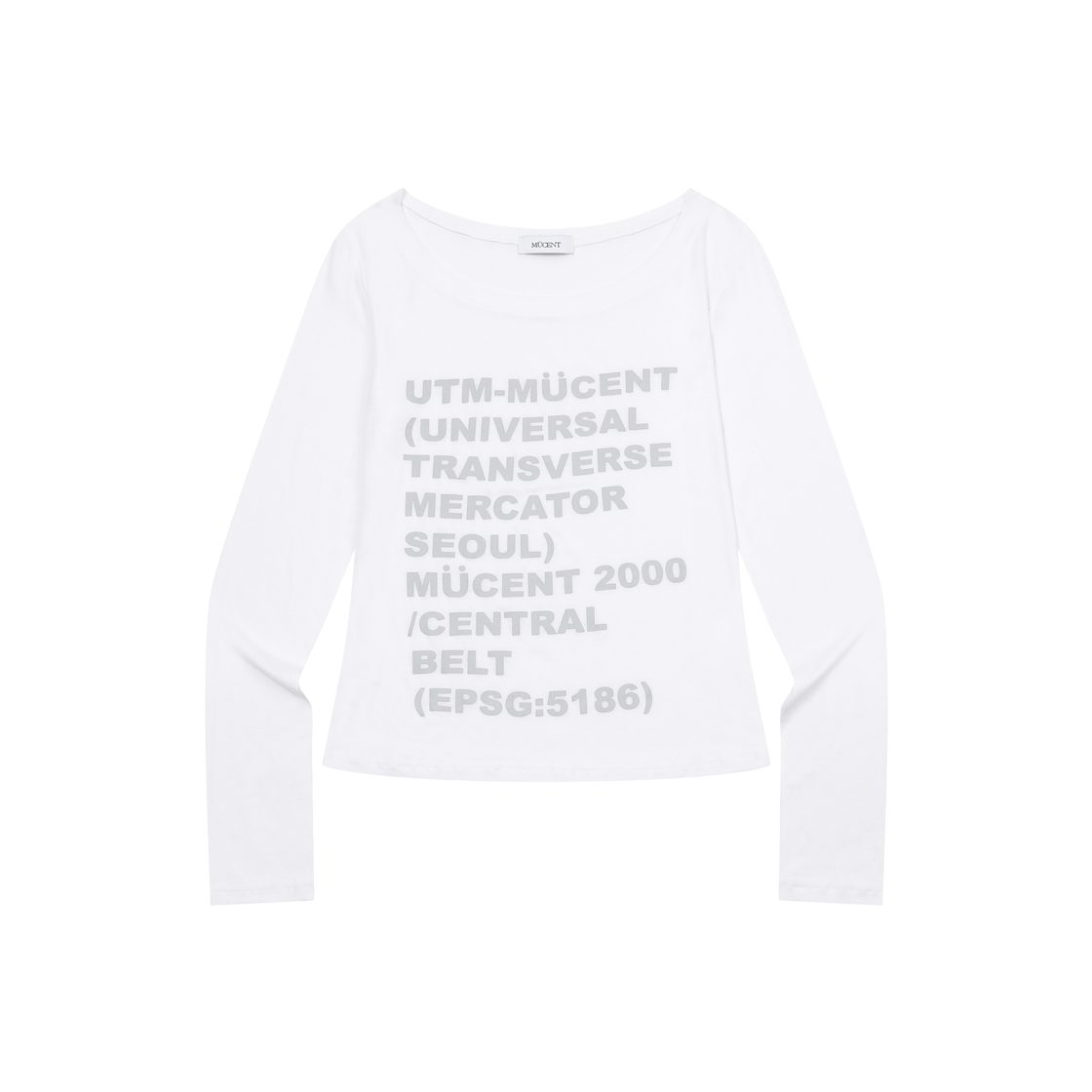무센트 래트 37 레터링 유넥 롱 슬리브 티 화이트 | MUCENT | KREAM