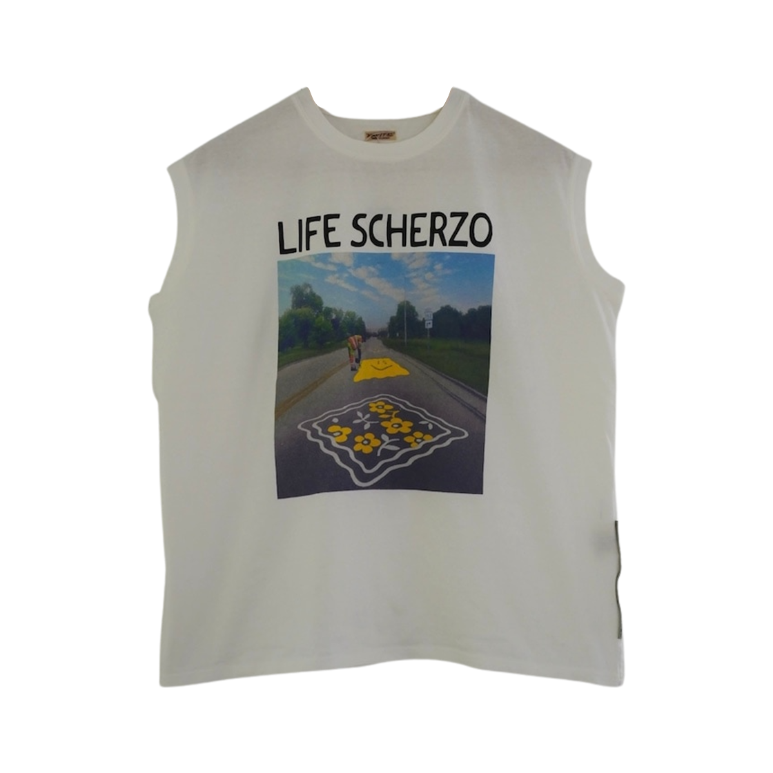 캐피탈 20 저지 슬리브리스 빅 티셔츠 라이프 스케르초 로드 사인 페인터 Pt 화이트 | Kapital | KREAM