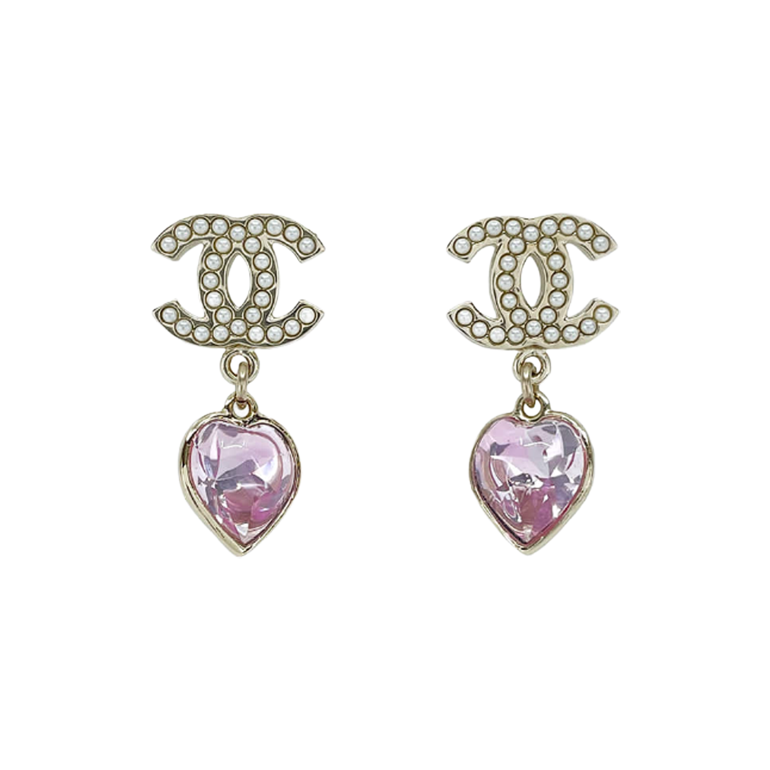 샤넬 CC로고 하트 팬던트 이어링 | Chanel Vintage | KREAM