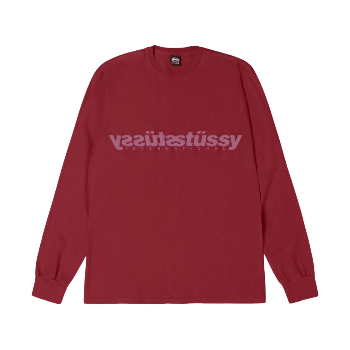 스투시 미러 롱슬리브 티셔츠 와인 | Stussy | KREAM