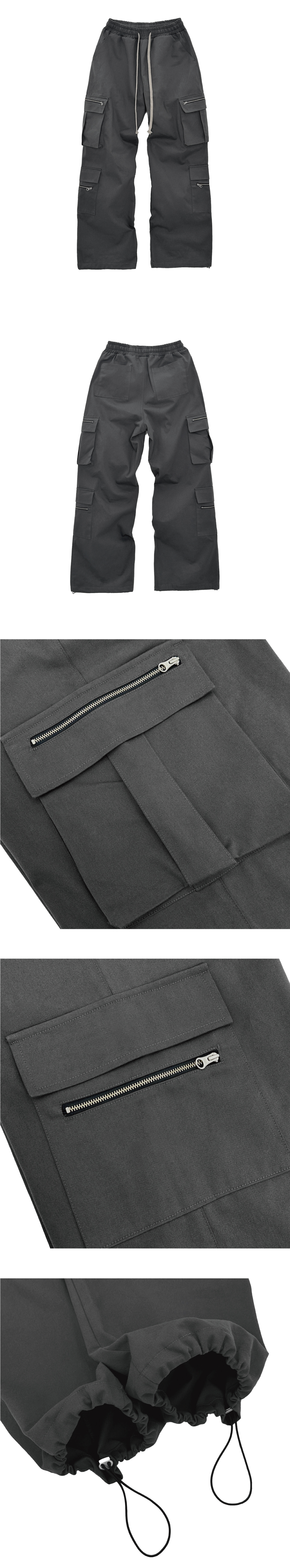 퍼머넌트 아카이브 하이덴서티 와이드 카고 팬츠 차콜 | PERMANENT ARCHIVE | KREAM