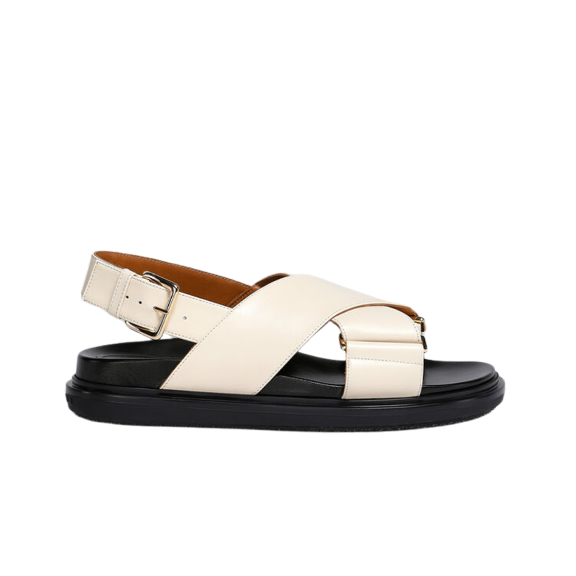 (W) 마르니 레더 퍼스벳 샌들 실크 화이트 | Marni | KREAM