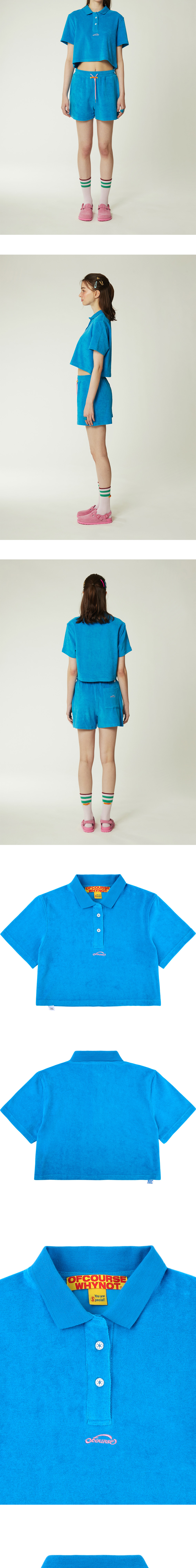 오브콜스와이낫 에브리데이 홀리데이 크롭드 폴로 블루 | ofcoursewhynot | KREAM