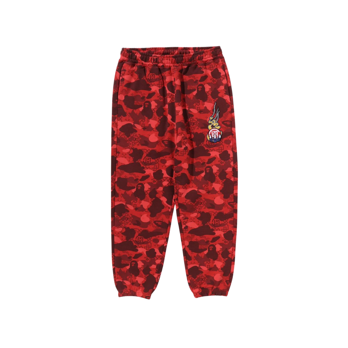 베이프 x 클랏 카모 로고 스웨트팬츠 레드 | BAPE | KREAM