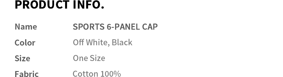 프로-스펙스 스포츠 6-패널 캡 블랙 | PRO-SPECS | KREAM