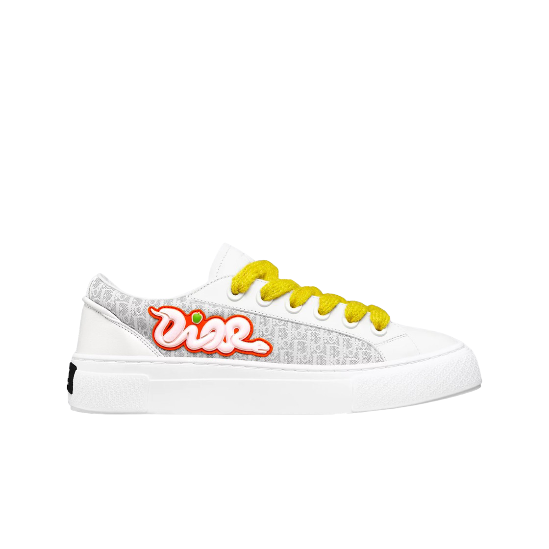 디올 x 카우스 카프스킨 디올 오블리크 캔버스 B33 스니커 리미티드 앤 넘버드 에디션 화이트 | Dior | KREAM