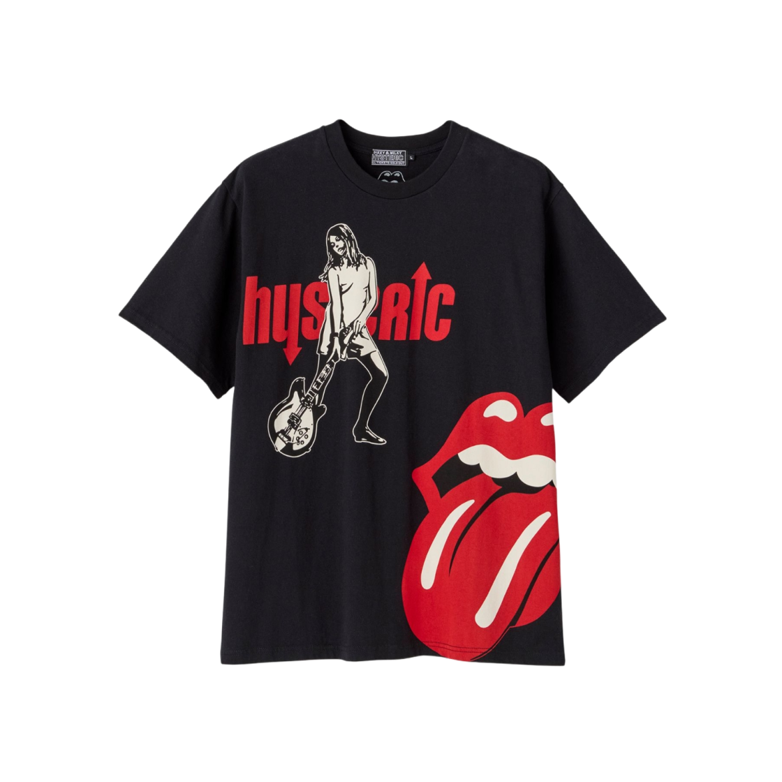 히스테릭 글래머 x 더 롤링 스톤즈 히스테릭 걸 & 텅 티셔츠 블랙 | Hysteric Glamour | KREAM