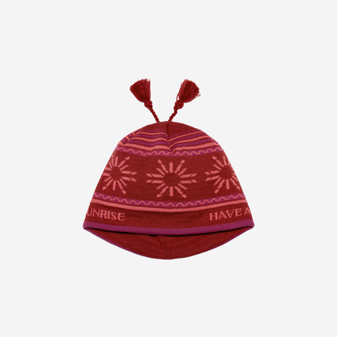 헬로선라이즈 심볼 태슬 비니 레드 | Hello Sunrise | KREAM