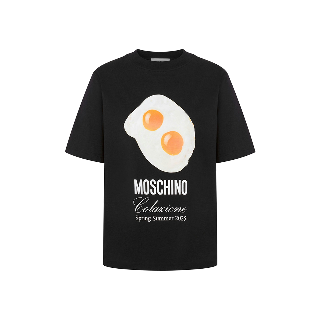 (W) 모스키노 에그 프린트 오가닉 저지 티셔츠 블랙 | Moschino | KREAM