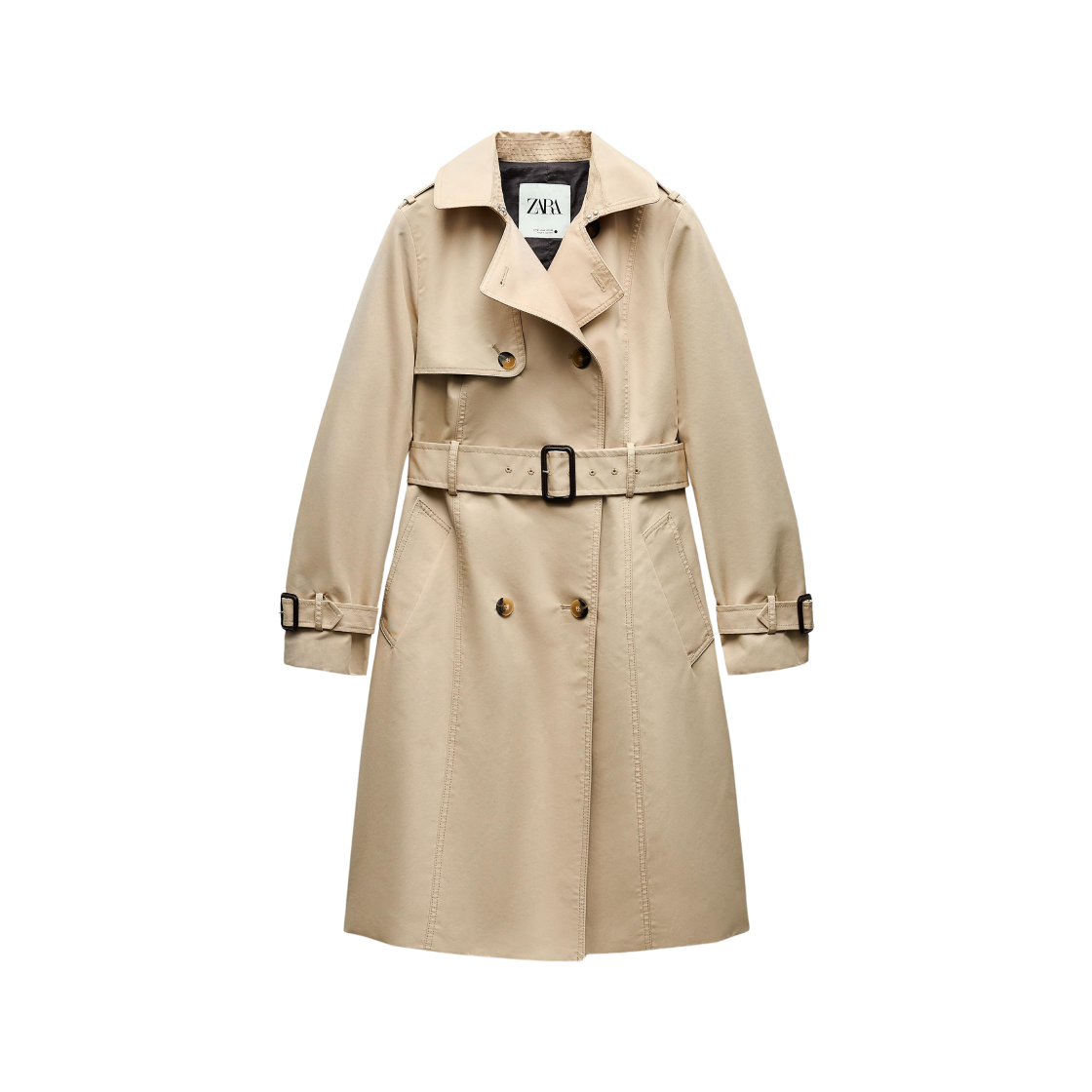 (W) 자라 슬림 워터 리펠런트 트렌치 코트 ZW 컬렉션 샌드 | Zara | KREAM