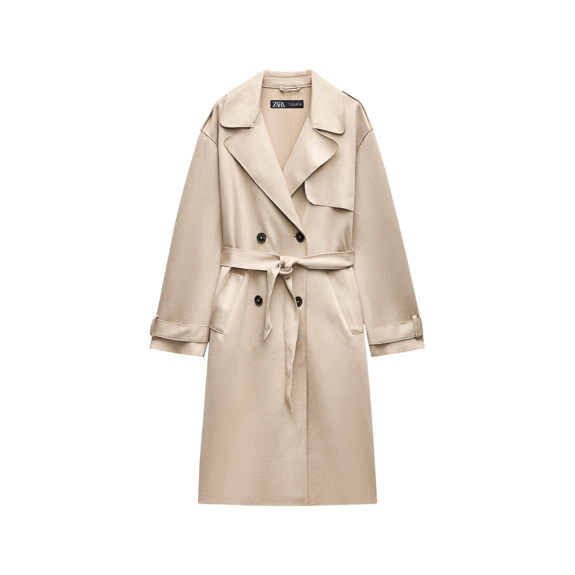 (W) 자라 포우 스웨이드 트렌치 코트 베이지 | Zara | KREAM