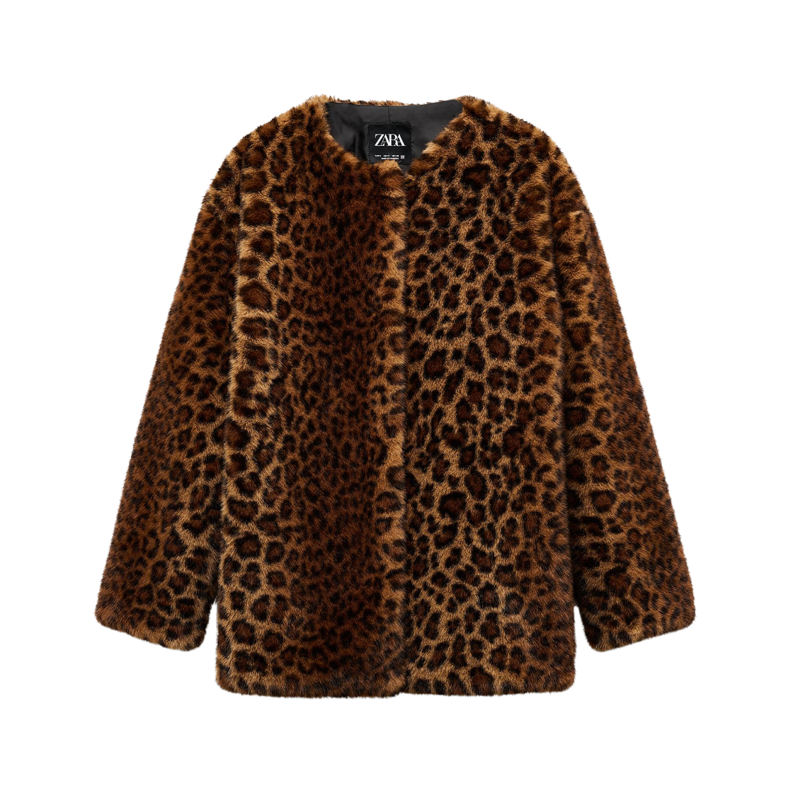 (W) 자라 애니멀 프린트 포우 퍼 코트 레오파드 | Zara | KREAM