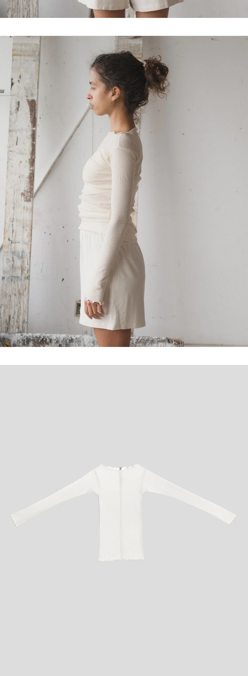 베이스레인지 우먼 파마 롱 슬리브 오프 화이트 - 25SS | Baserange | KREAM