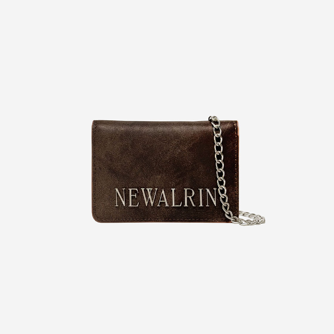 뉴얼린 리얼가죽 지갑 체인백 워싱 카멜 브라운 | NEWALRIN | KREAM