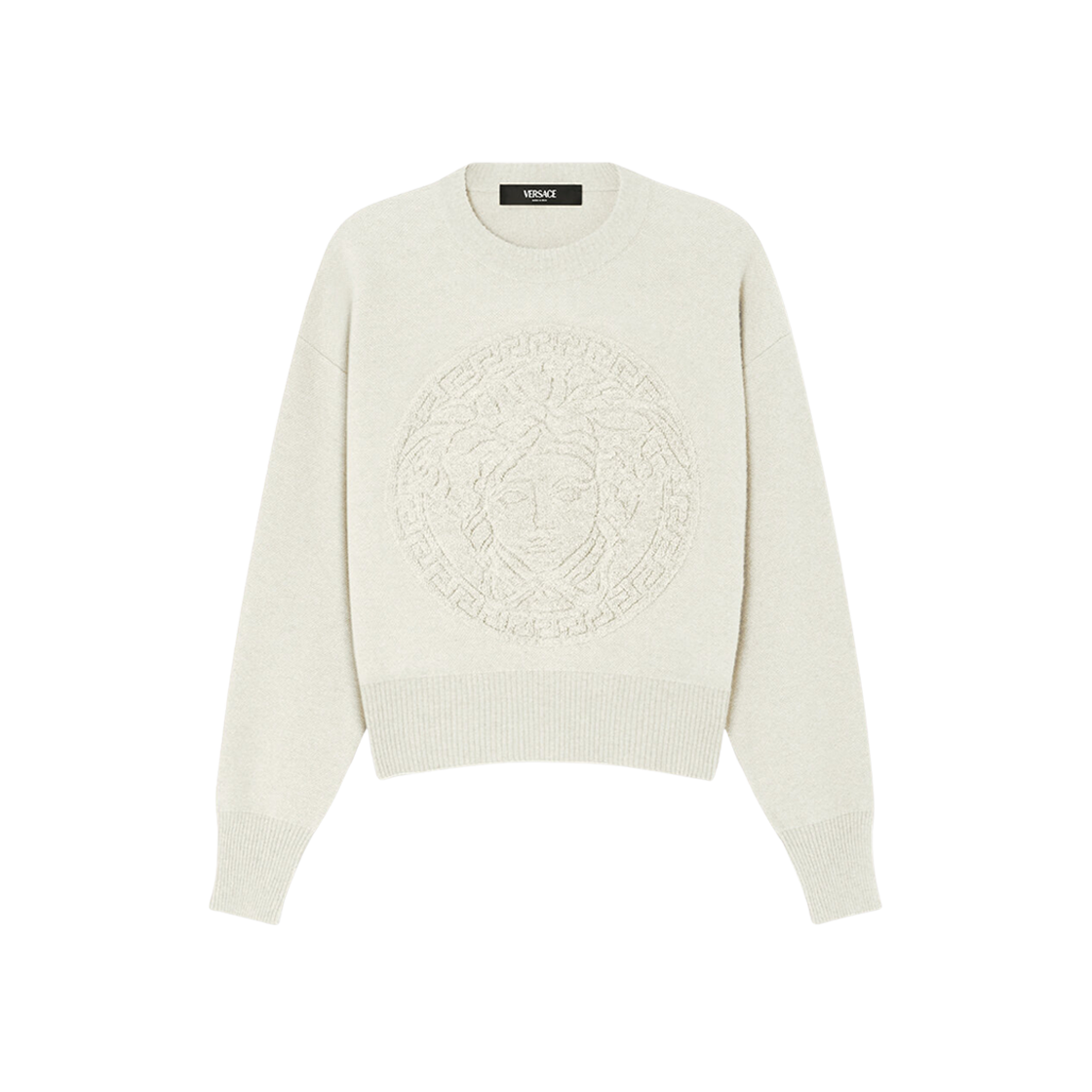 (W) 베르사체 메두사 울 블렌드 니트 타월 스웨터 화이트 | Versace | KREAM